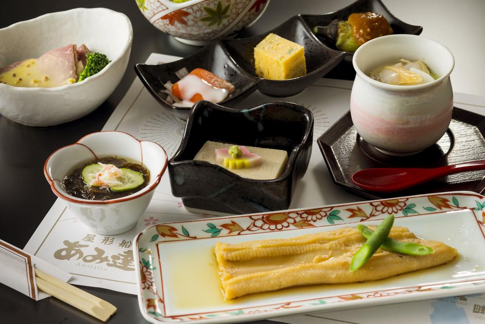An appetizer - Yakatabune AMITATSU / Dinner cruise Tokyo Asakusa ...